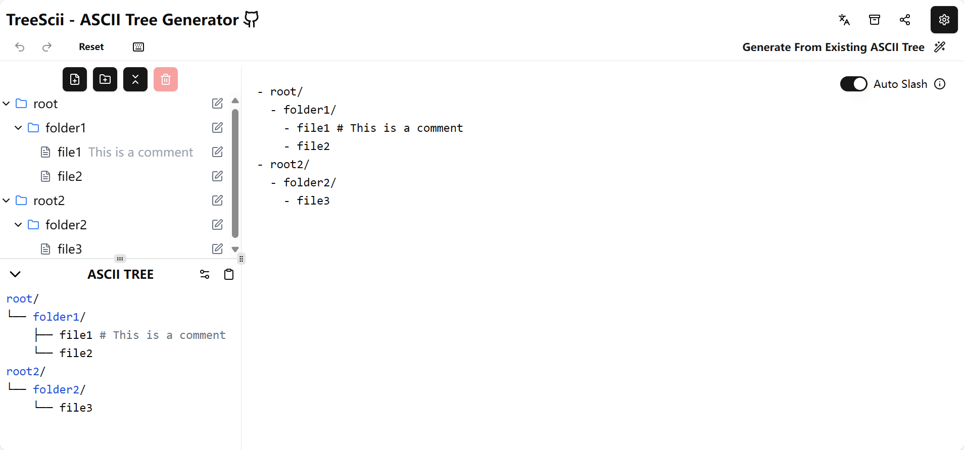 Treescii Generate Beautiful Ascii Trees 生成美观的 Ascii 树